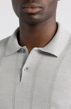 Canali Regular Fit Long Sleeve Wool Polo