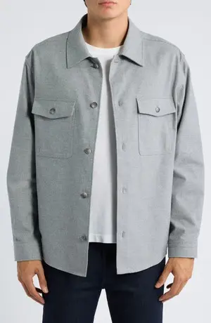 BOSS Cotton Shirt Jacket - Silver
