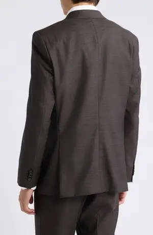 BOSS Huge Virgin Wool Suit Jacket - Medium Brown