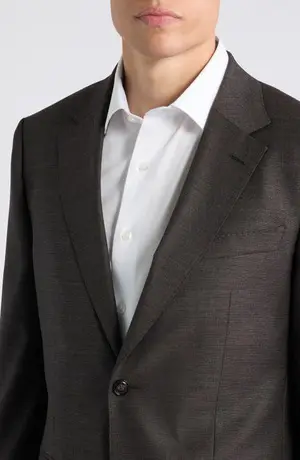 BOSS Huge Virgin Wool Suit Jacket - Medium Brown