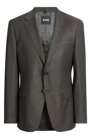BOSS Huge Virgin Wool Suit Jacket - Medium Brown