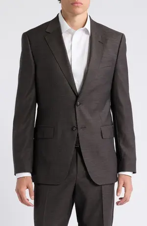 BOSS Huge Virgin Wool Suit Jacket - Medium Brown