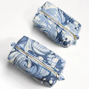 INNER CHILD Ocean Wave Hand Marbled Cosmetic Bag