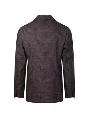 LARDINI Check-pattern Notched-lapel Blazer