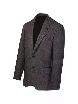 LARDINI Check-pattern Notched-lapel Blazer
