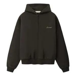 Fear Of God Signature Lounge Half Zip Hoodie - Ink Black