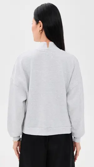 SUNNY SOMEWHERE Nyc Apple Bite Mock Neck Sweatshirt