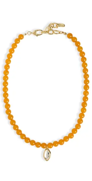 LOGAN TAY Beaded Bezel Necklace