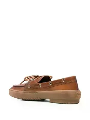 Miu Miu Lace-up Leather Loafers