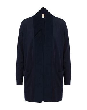 120% Lino Woman Cardigan Red Size L Merino Wool Blue