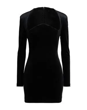 MUGLER Mini Dress Burgundy Size Polyester, Elastane - Black