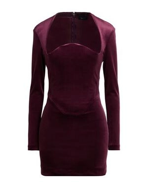 MUGLER Woman Mini Dress Burgundy Size 6 Polyester, Elastane Red