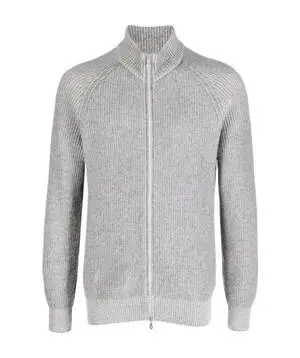 Brunello Cucinelli Zip-up Knitted Cashmere Jumper - Gray