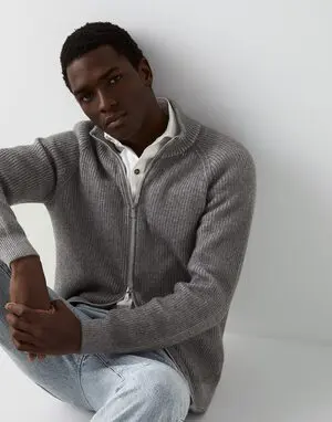 Brunello Cucinelli Zip-up Knitted Cashmere Jumper