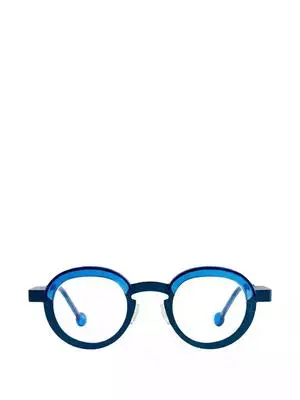 THEO EYEWEAR Basket Round-frame Glasses - Blue