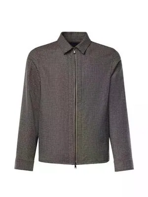 SANTANIELLO Houndstooth-pattern Zip-up Jacket - Brown