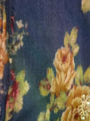 PHILIPPA 1970 Floral-print Sequin-embellished Scarf - Blue