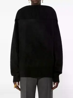 Sportmax Brushed-wool Open-back Sweater - Black