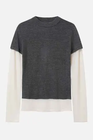CUDDLEUP T-shirt A Maniche Lunghe 2 In 1 - Grigio