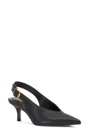 Vince Camuto Talmie Faux Leather Slingback Pump Black