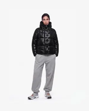 ALPENHAUS Corelle Short Puffer Jacket With Webbing Detailing - Black