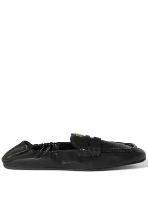 Miu Miu Nappa Loafers With Ruffles - Black