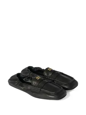 Miu Miu Nappa Loafers With Ruffles - Black