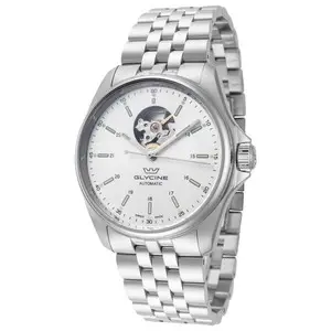 GLYCINE Combat Classic 40mm Automatic Bracelet Watch - Silver Dial/silver Deploy