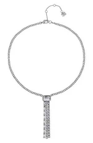 Badgley Mischka Stone Tassel Y-necklace - Silver