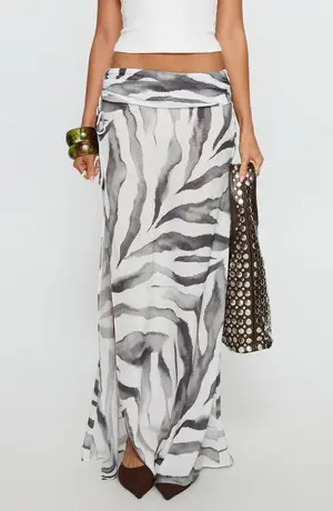 Princess Polly Kiden Maxi Skirt - Zebra