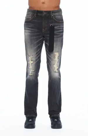 CULT OF INDIVIDUALITY Rocker Slim Straight Leg Jeans - Bark