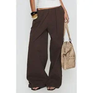 Princess Polly Lunea Low Rise Wide Leg Pants - Brown