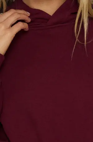 Princess Polly Mayse Bubble Hem Cropped Hoodie - Cherry