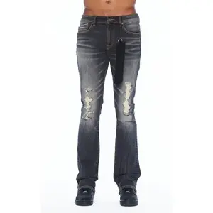 CULT OF INDIVIDUALITY Lenny Ripped Bootcut Jeans - Bark
