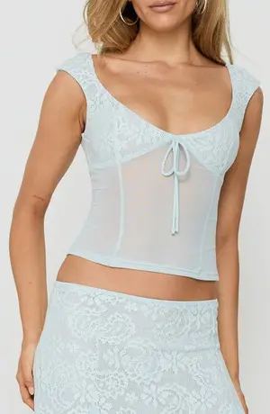 Princess Polly Quani Lace Top - Blue