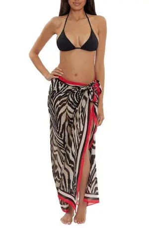 BECCA By Rebecca Virtue Print Sarong Cover-up - Zebra