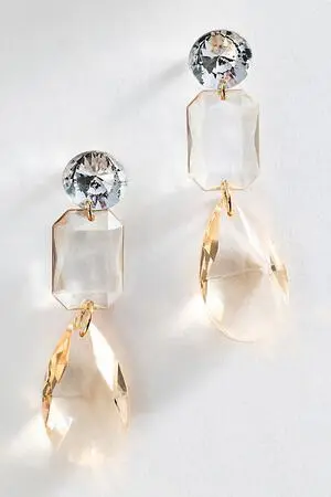 Anthropologie Floatg Crystal Drop Earrgs Light Sand
