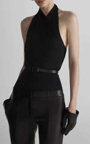 MUGLER Tailored Leather Knee-length Shorts