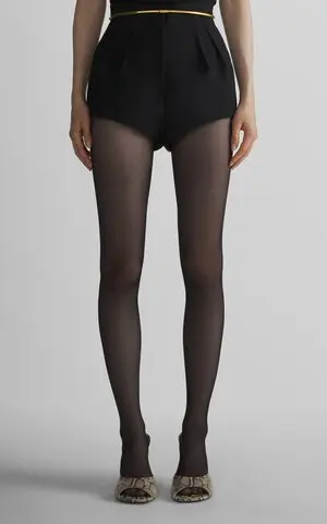 MUGLER High-rise Tropical-wool Mini Shorts - Black