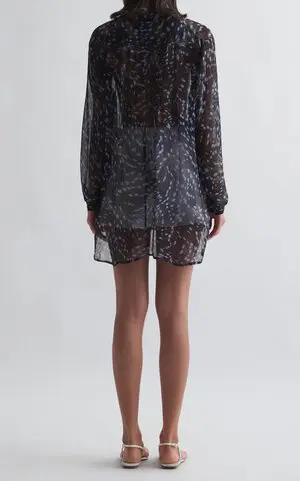 Chan Luu Printed Chiffon Blouse
