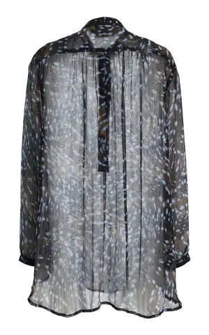 Chan Luu Printed Chiffon Blouse