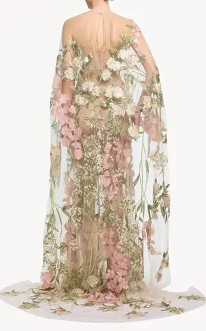 Elie Saab Embellished Chiffon Maxi Dress