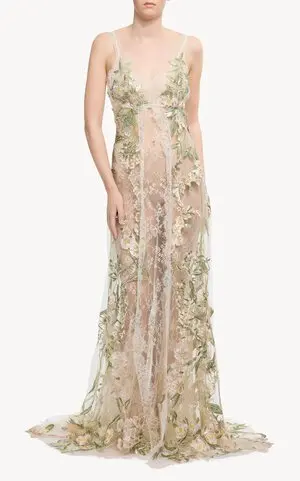 Elie Saab Embroidered Sequined Long Vest