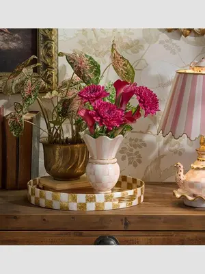 MACKENZIE-CHILDS Rosy Check Ceramic Vase