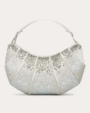 Rodo Croissant Satin Crystal Handbag