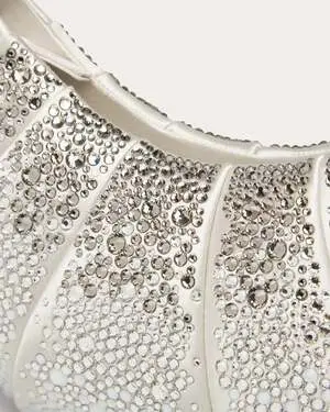 Rodo Croissant Satin Crystal Handbag