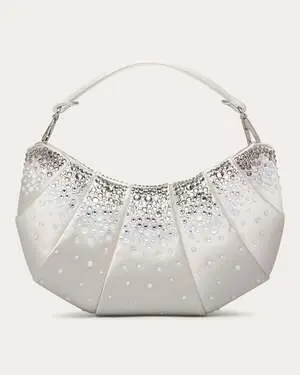 Rodo Croissant Satin Crystal Handbag