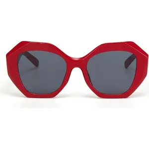 CAMPO MARZIO ROMA 1933 Donna Geometrically Shaped Uv Frames Sunglasses Cherry Red