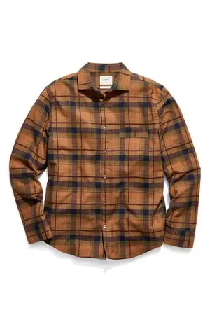Billy Reid Textured Pickwick Plaid Button Up Shirt