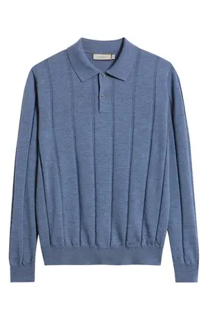 Canali Regular Fit Long Sleeve Wool Polo